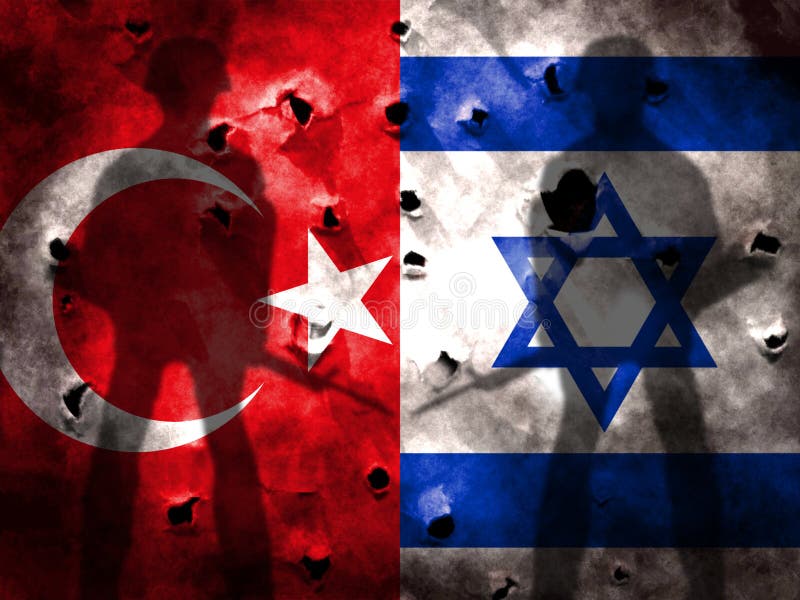 Both the Israeli Flag and the Turkish Flag are Made of Crackled ...