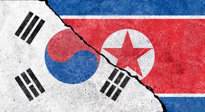 Both the North and South Korean Flags are Made of Crackled Patterns ...