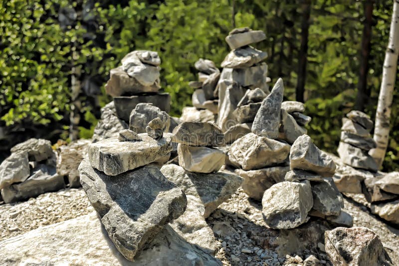 Pyramids Made of Small Stones in Holy Places Stock Image - Image of ...