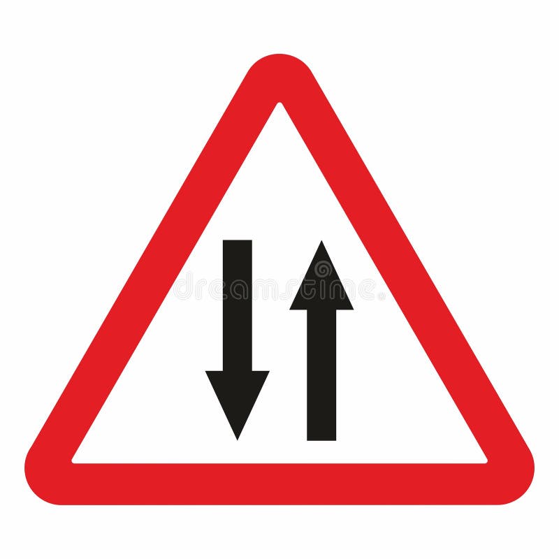 Both Way Traffic, Road Sign A9, Red Triangular Frame, Eps. Stock Vector ...
