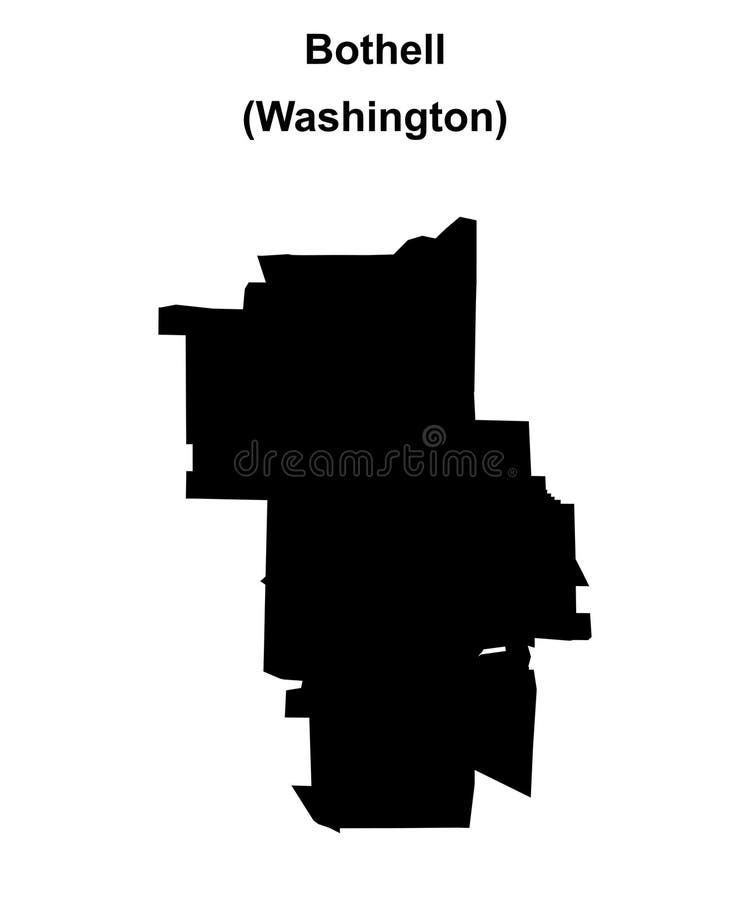 Bothell outline map stock vector. Illustration of outline - 357620329