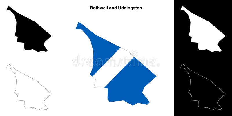 Bothwell and Uddingston Outline Map Stock Vector - Illustration of ...