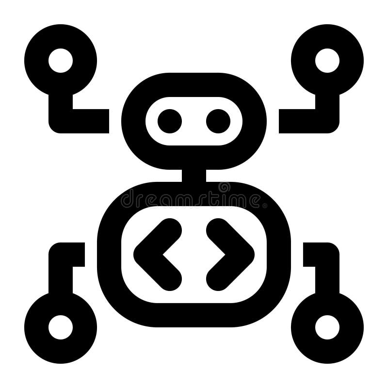 Botnet, Bot, Malware Outline Icon Stock Vector - Illustration of botnet ...