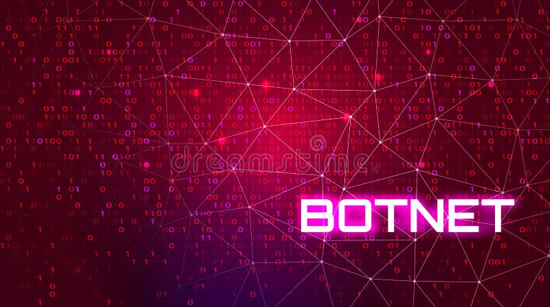 Botnet Cyber Security Alert Concept. Dark Red BG Stock Vector ...