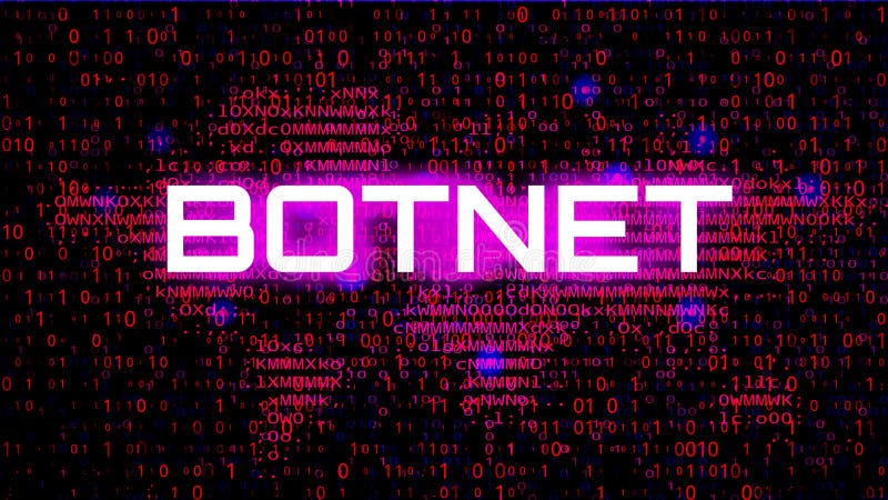 Botnet Cyber Security Alert Concept. Dark Red BG Stock Vector ...