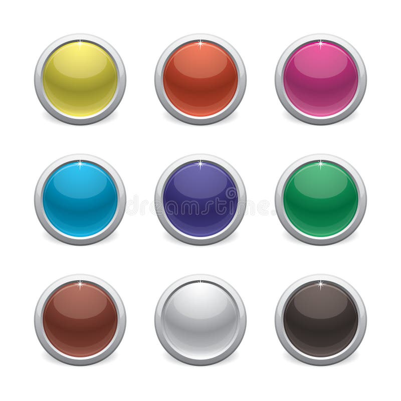 Botones Brillantes Del Color Ilustración del Vector - Ilustración de ...