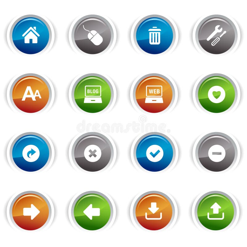Botones Brillantes - Iconos Clásicos Del Web Ilustración del Vector ...