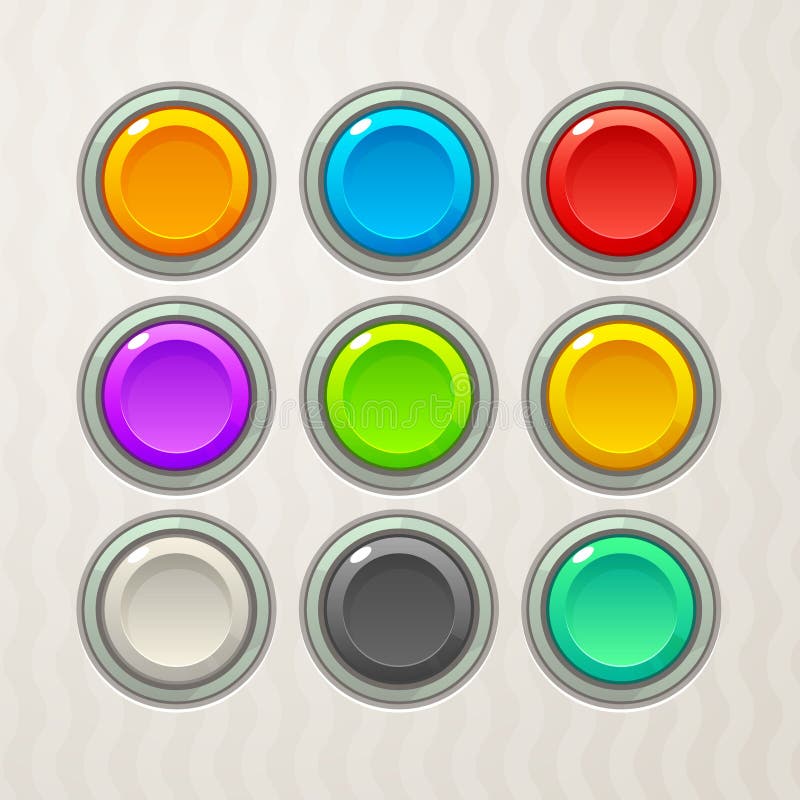 Botones Coloridos Del Juego Ilustración del Vector - Ilustración de ...