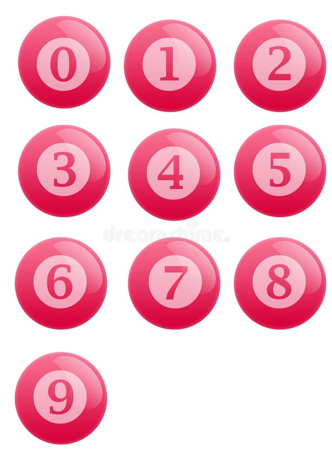 Botones de los números stock de ilustración. Ilustración de cuatro ...