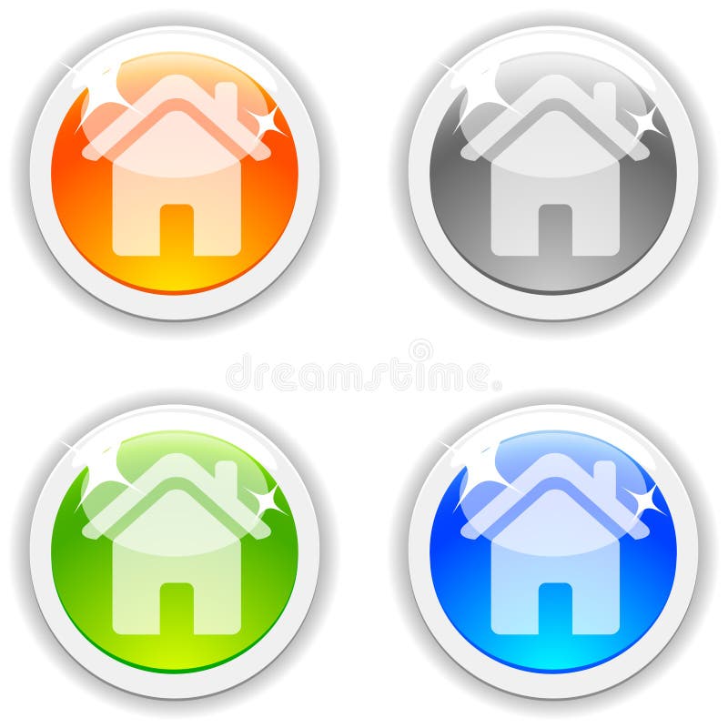 Botones de la casa. ilustración del vector. Ilustración de empuje - 9166464