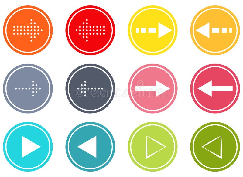 Botones De La Flecha Fijados Ilustración del Vector - Ilustración de ...