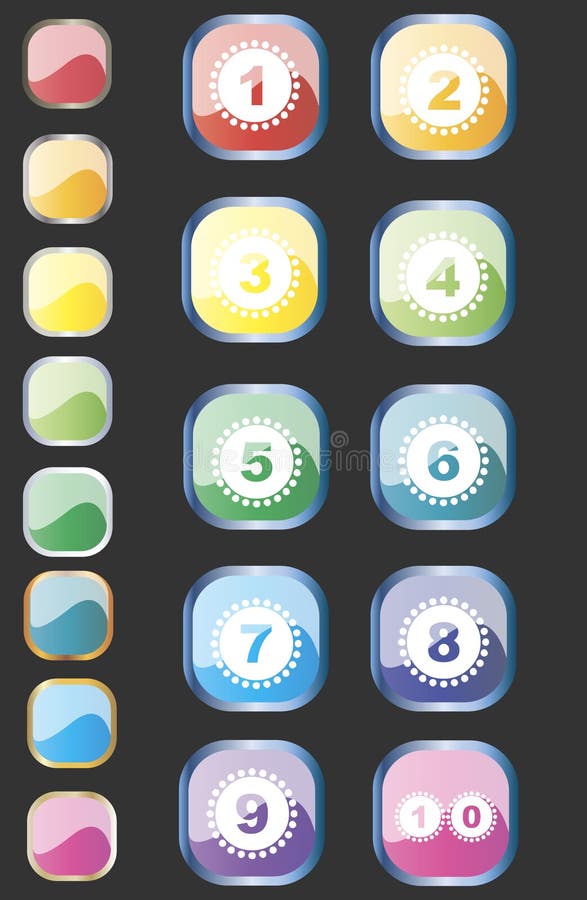Botones de los números ilustración del vector. Ilustración de icono ...