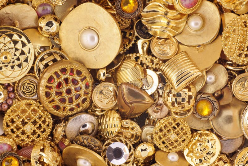 Botones De Oro, Clips De Papel Y Clips De Los Efectos De Escritorio En ...