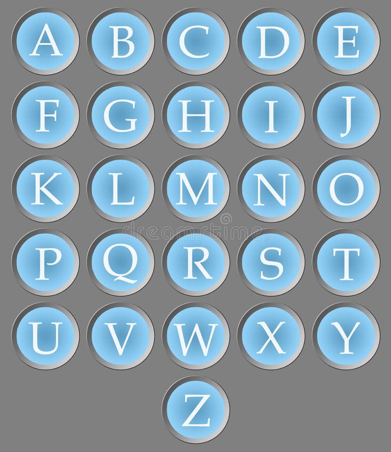 Botones del alfabeto stock de ilustración. Ilustración de alfabeto ...