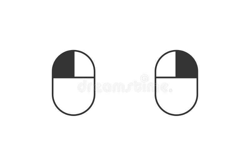 Botones Del Mouse Iconos De Clic. Vector De Clic Izquierdo Y Derecho ...