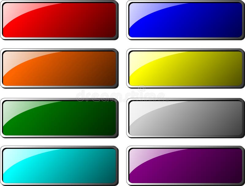 Vector Los Botones Rectangulares En Blanco. Ilustración del Vector ...