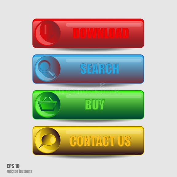 Botones del vector ilustración del vector. Ilustración de amarillo ...