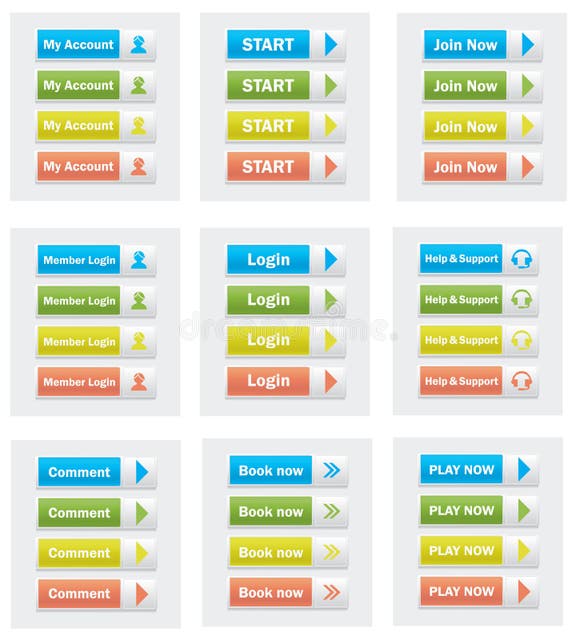 Botones del vector ilustración del vector. Ilustración de cuenta - 78195687