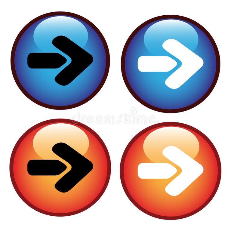 Botones Del Vector Con La Flecha Ilustración del Vector - Ilustración ...