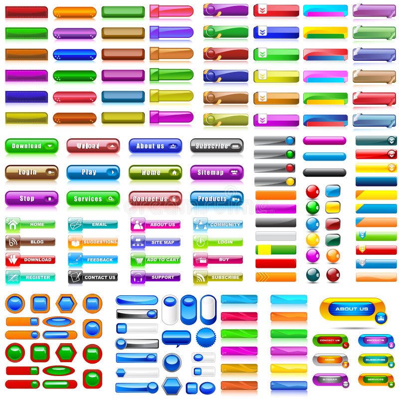 Botones Del Web Para El Sitio Web O El App Ilustración del Vector ...