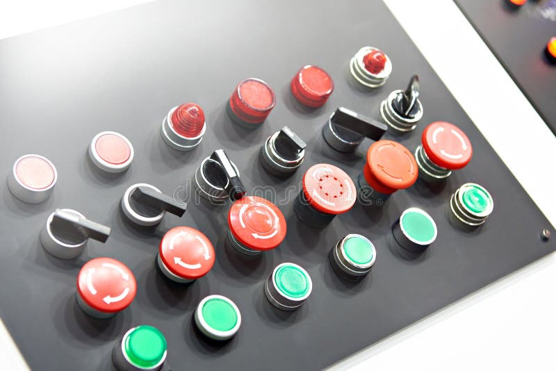 Botones Para Los Paneles De Control Para El?ctrico Imagen de archivo ...