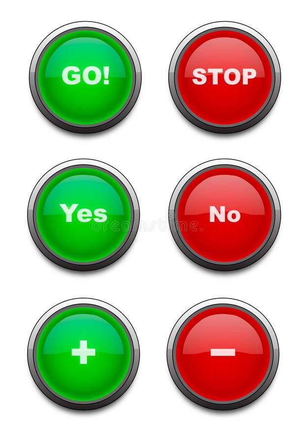 Botones Rojos Y Verdes (vector) Ilustración del Vector - Ilustración de ...