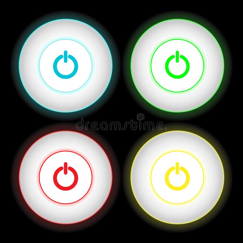 Botones Vectoriales De Iconos De Interruptor De Encendido Stock de ...