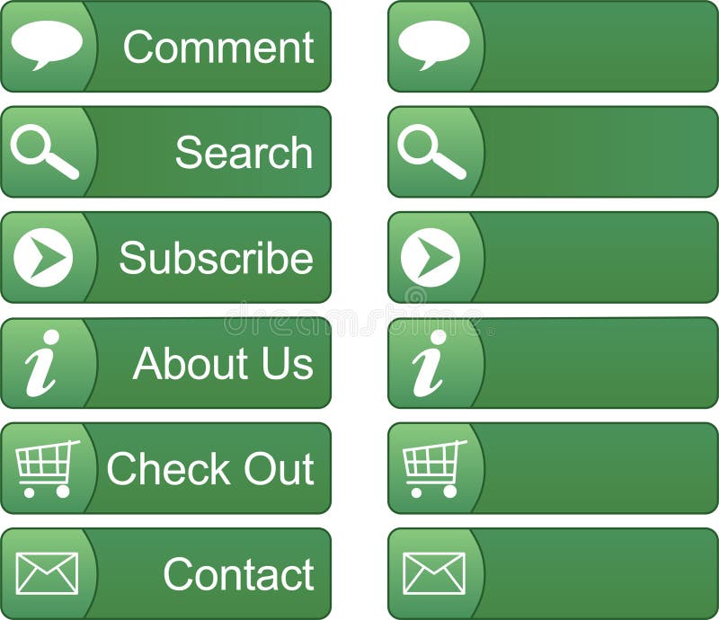 Botones verdes del menú ilustración del vector. Ilustración de internet ...