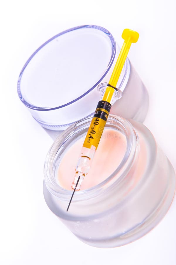 Botox cream with syringe stock image. Image of peeling - 14419429