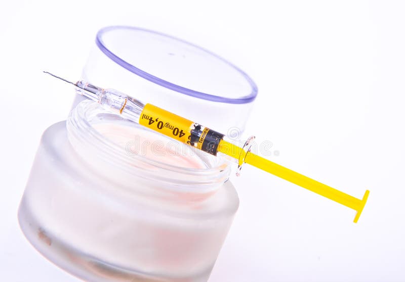 Botox cream with syringe stock image. Image of peeling - 14419429