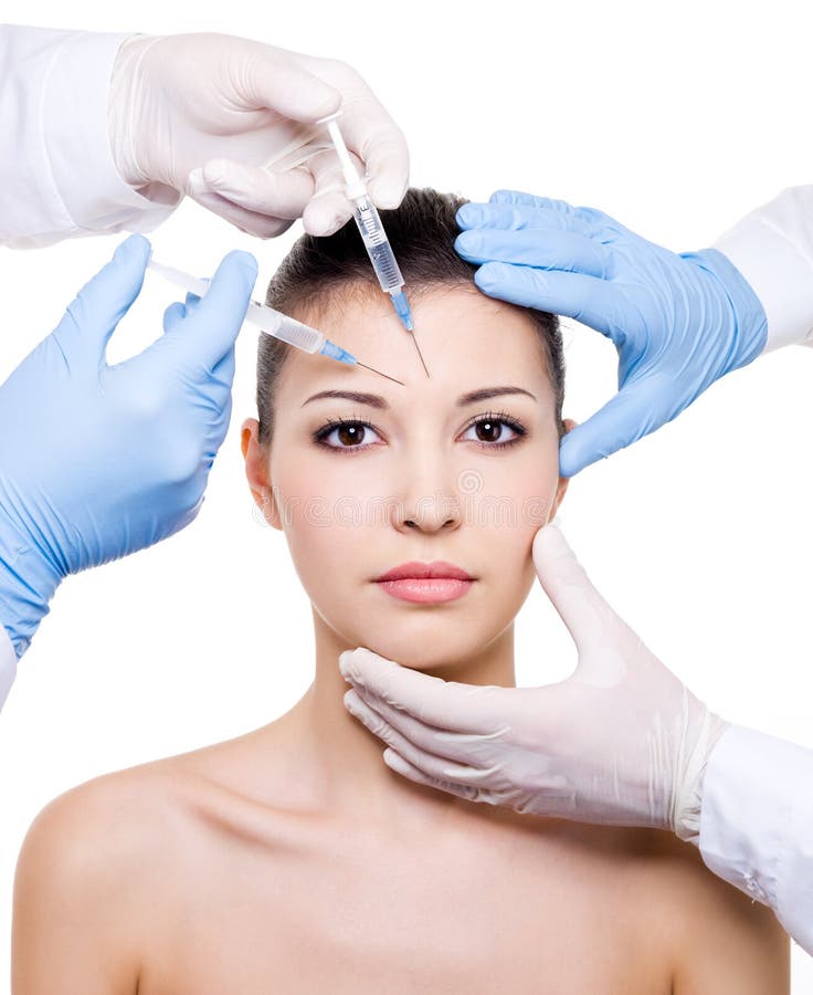 Botox Injection in the Eyebrow Stock Photo - Image of health, care ...