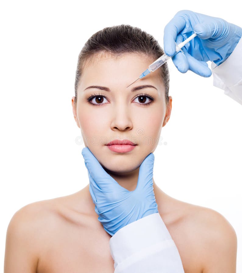 Botox Injection - Woman In Cosmetic Treatment Stock Photo - Image of ...