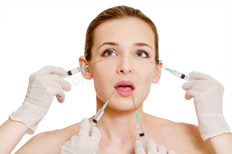 Botox Injection in Female Skin Stock Image - Image of beautician, lips ...