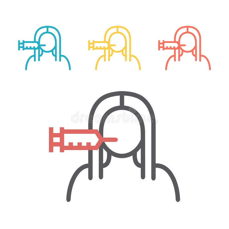 Botox Injection Line Icon. Vector Signs for Web Graphics Stock Vector ...