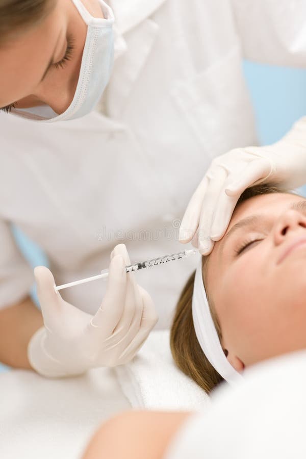 Botox Injection - Woman in Cosmetic Treatment Stock Photo - Image of ...