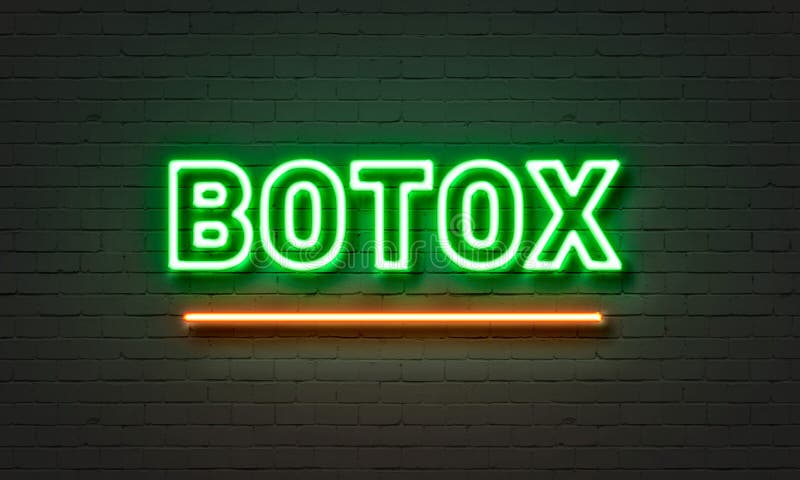 Botox Neon Sign on Brick Wall Background. Stock Photo - Image of ...