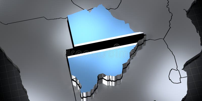 Botswana - Borders and Flag Stock Illustration - Illustration of ...