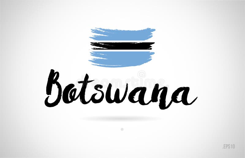 Botswana Country Flag Concept with Grunge Design Icon Logo Stock Vector ...