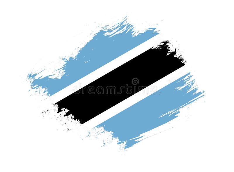 Botswana Flag with Abstract Paint Brush Texture Effect on White ...