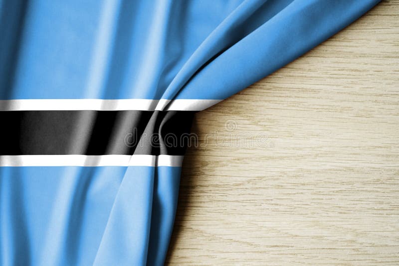 Botswana Flag. Fabric Pattern Flag of Botswana. 3d Illustration. with ...