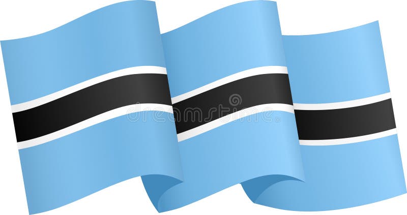 Botswana Flag Flying on White Background Stock Vector - Illustration of ...