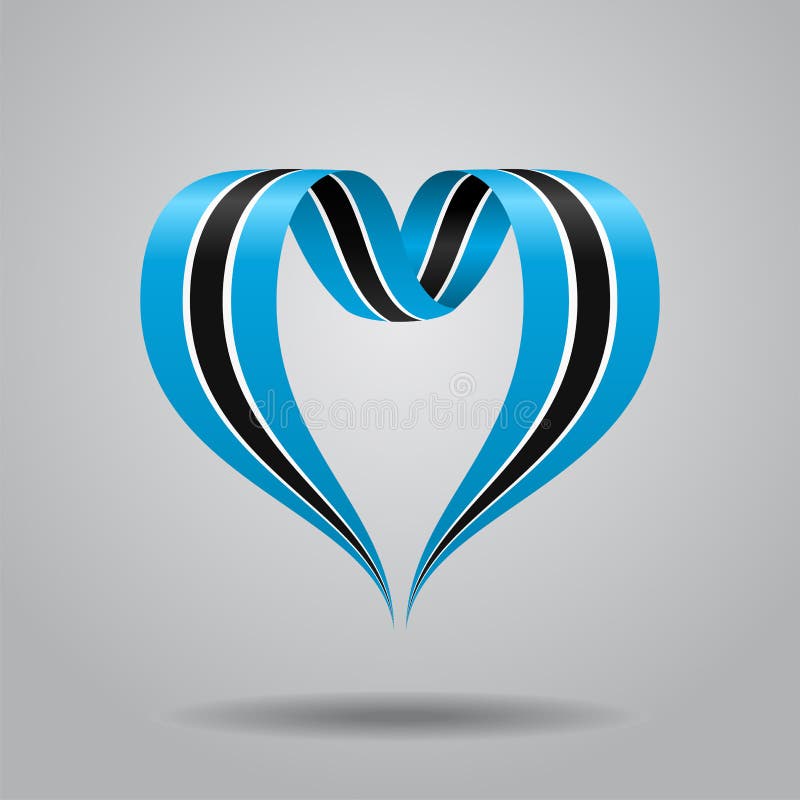 Botswana Flag Heart-shaped Ribbon. Vector Illustration. Stock Vector ...
