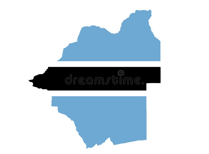 Botswana Flag on Map on Transparent Background Stock Vector ...