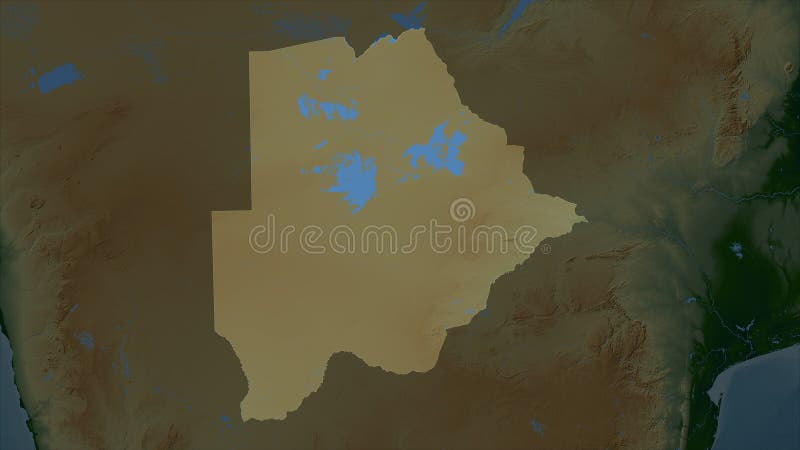Botswana Highlighted. Physical Stock Illustration - Illustration of ...