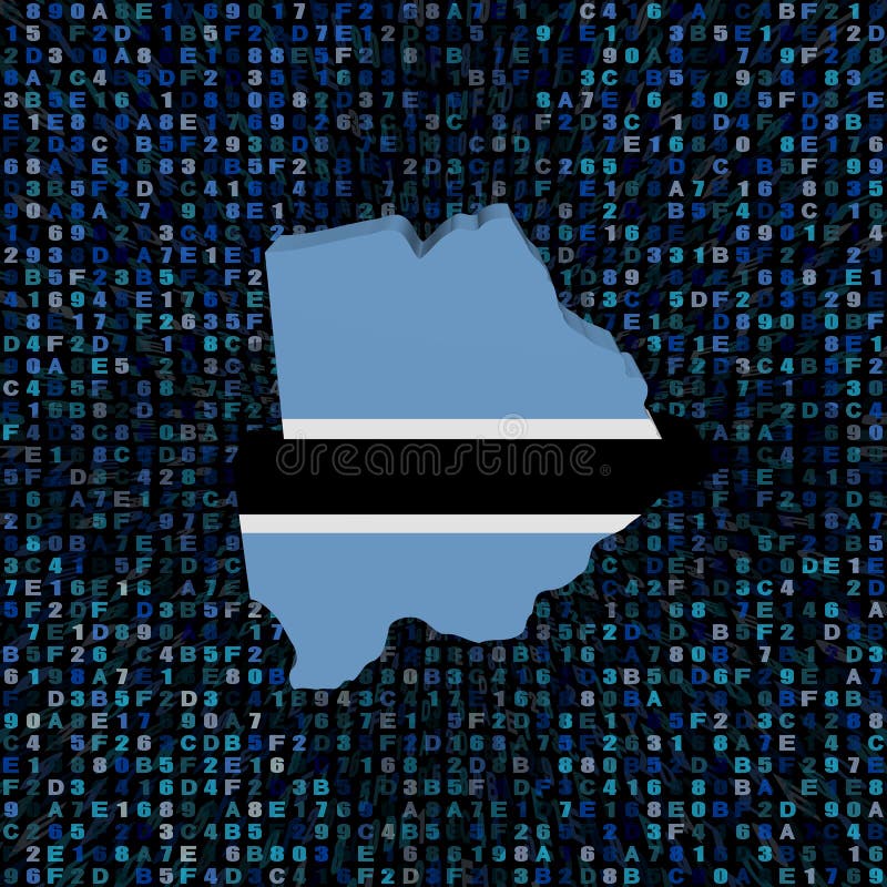 Botswana Map Flag on Hex Code Illustration Stock Illustration ...