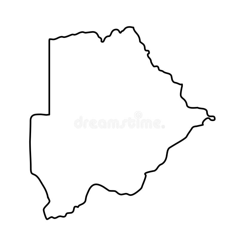 Botswana Outline Map Vector Illustration Stock Vector - Illustration of ...