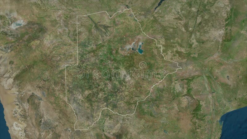 Botswana Outlined. High-res Satellite Stock Illustration - Illustration ...