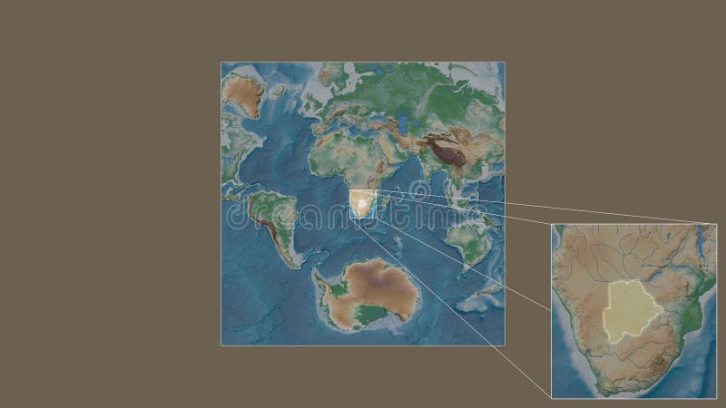 Botswana - Physical. Area Extracted Stock Illustration - Illustration ...