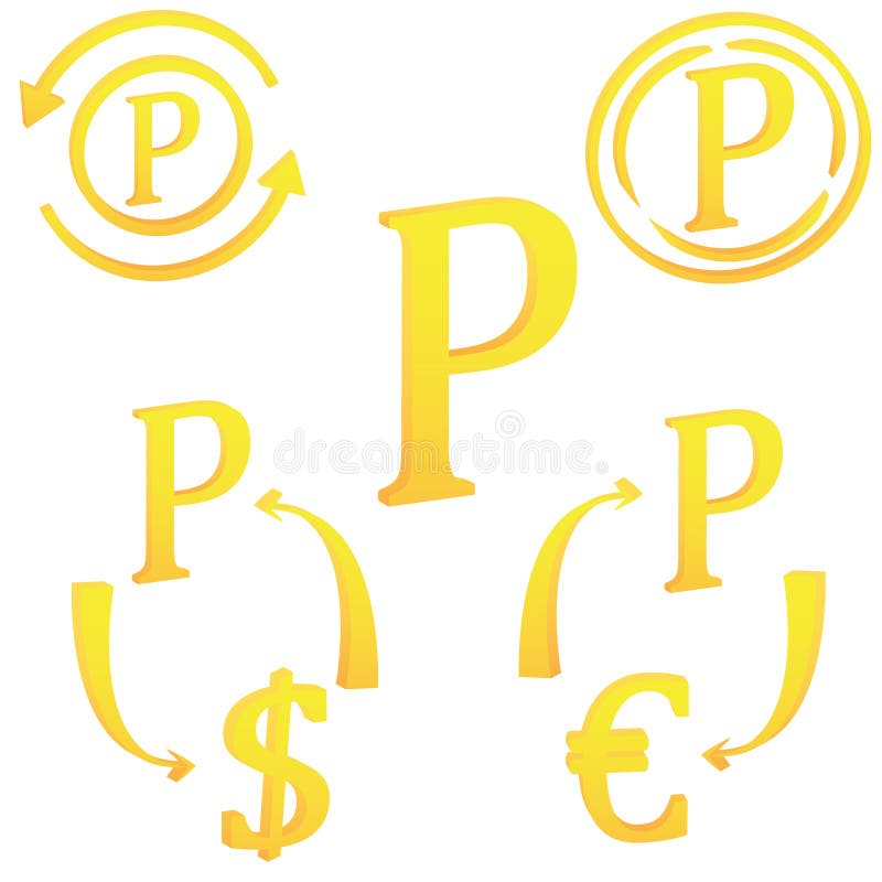 Botswana Pula Currency Symbol Icon Striped Vector Illustration Stock ...