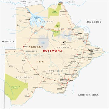 Botswana Road Map Stock Illustrations – 191 Botswana Road Map Stock ...